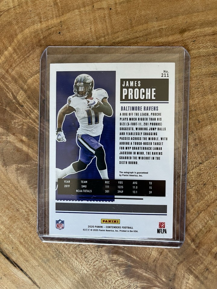 2020 Contenders James Proche Rookie Ticket Auto Ravens RC #211 | eBay