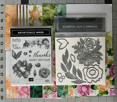 STAMPIN’ UP! ARTISTICALLY INKED STAMPS + DIES + 12 (6”x6”) DSP Sheets ...