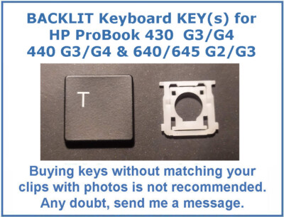 BACKLIT Keyboard KEY for HP Probook 430 G3 G4 440 G3 G4 & 640/645 G2 G3 ...