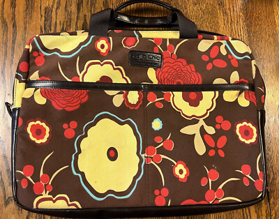 Kailo Chic Collection Laptop Bag Brown With Vibrant Floral Design | eBay