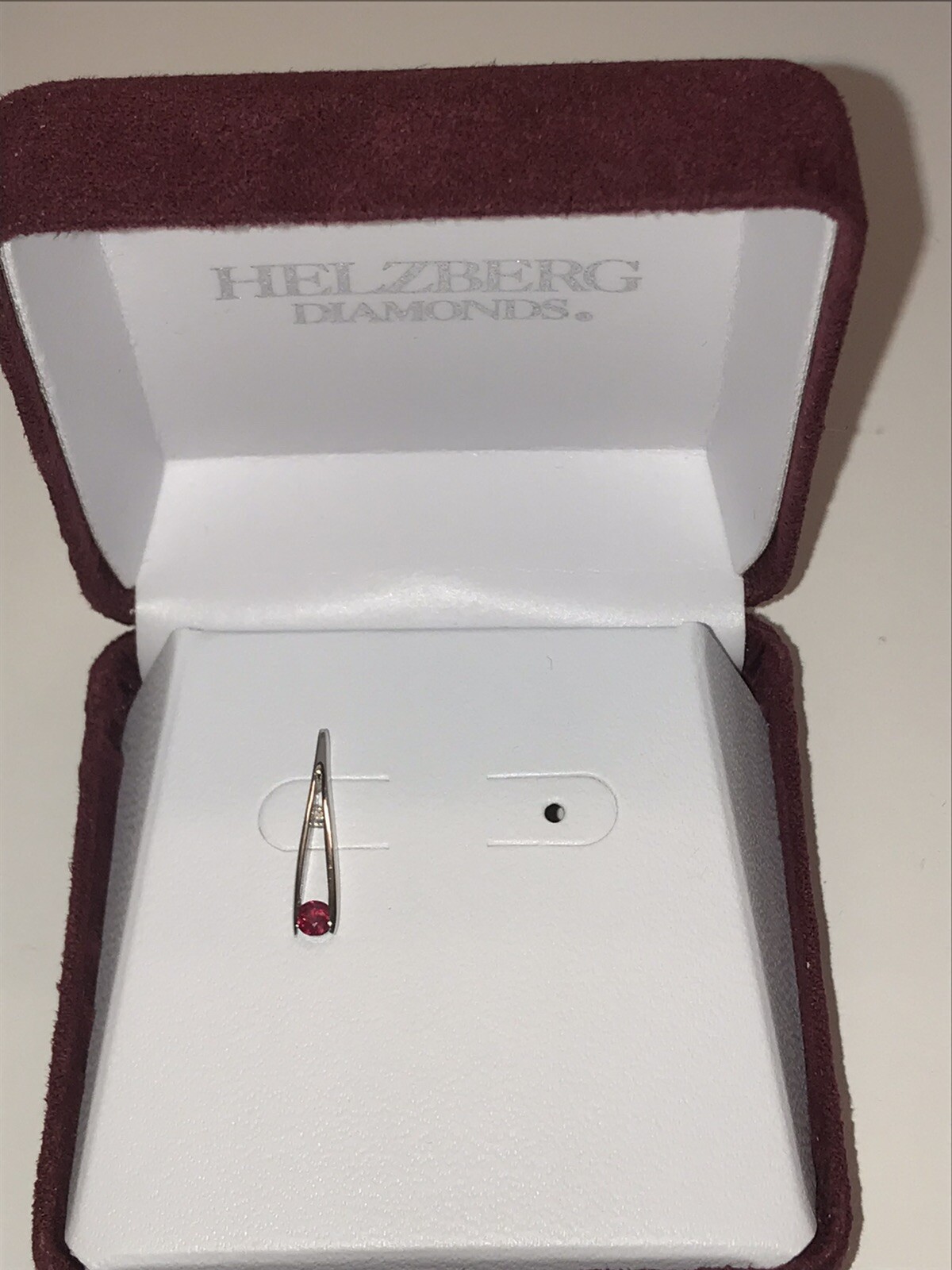 Helzberg Diamonds Ruby Pin 14k White Gold | eBay