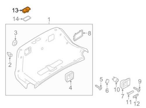 NEW AUDI Q7 4L TRUNK BOOT LID RELEASE SWITCH BUTTON 4G0959831A5PR OEM ...