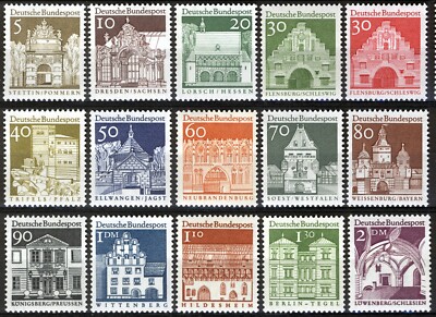 BRD 1966, German Buildings from Twelve Centuries (II), MNH, Mi 489-503 ...