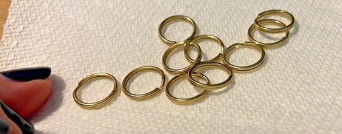 10 Gold Color Base metal 12mm Split Rings Attach Charms to your Bracelet | eBay