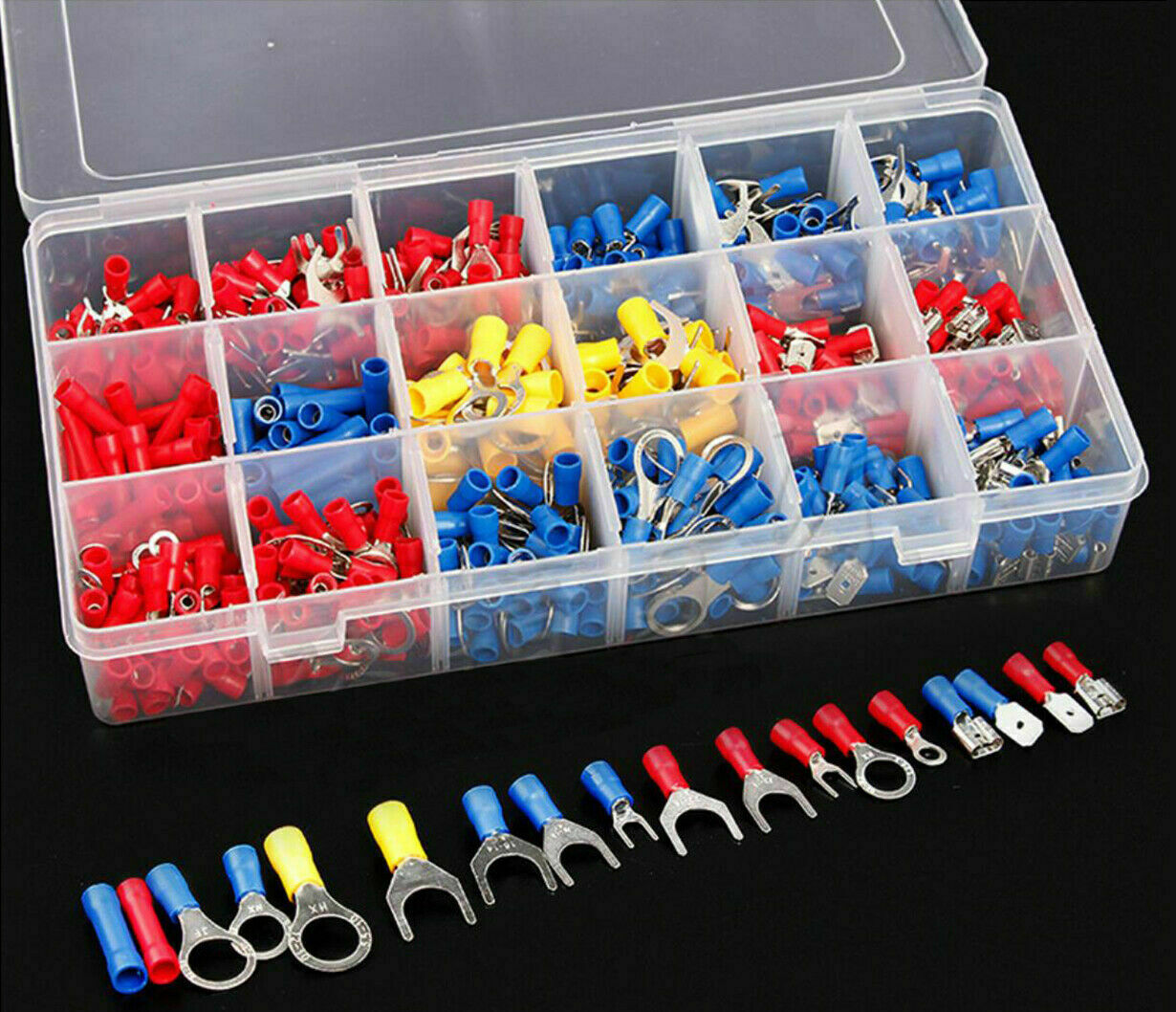 520 PCS Assorted Insulated Electrical Wire Terminals Crimp Connectors ...