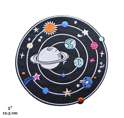 The Solar System Earth Sun Planets Space Universe Embroidered Iron On Patch | eBay