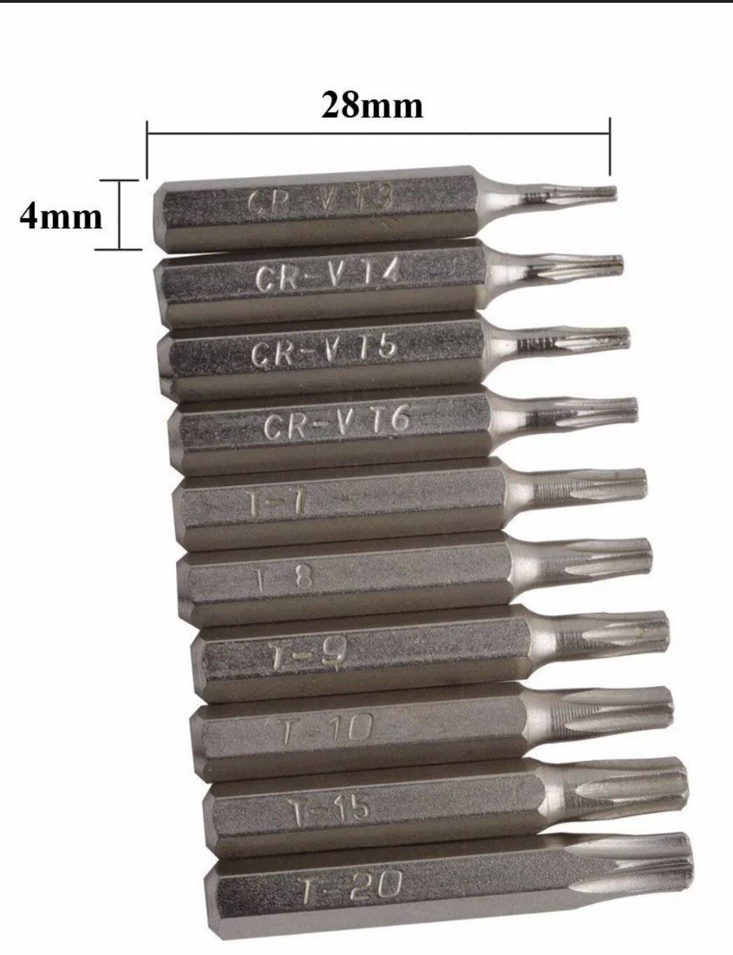 10pcs CR-V Torx Precision Screwdriver Bit Set T3,T4,T5,TR6,T7,T8,T9,T10 ...