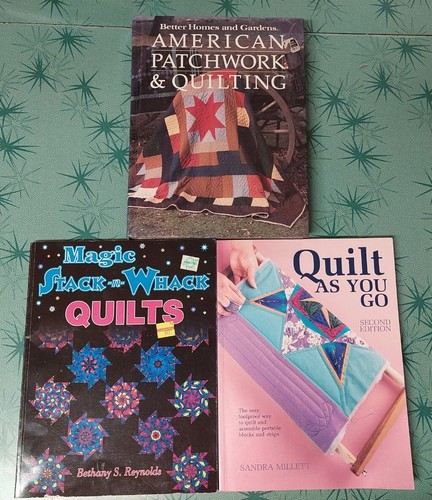 3 VTG Quilting Books: Magic Stack-N-Whack Quilts, Quilt As You Go ...