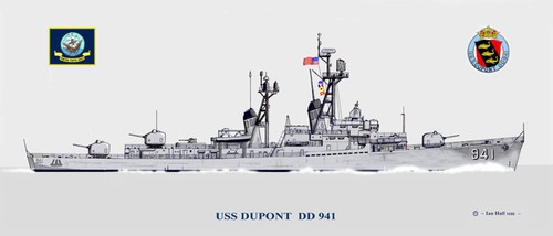 USS Dupont DD-941 in 1960s Ship Print US Navy | eBay