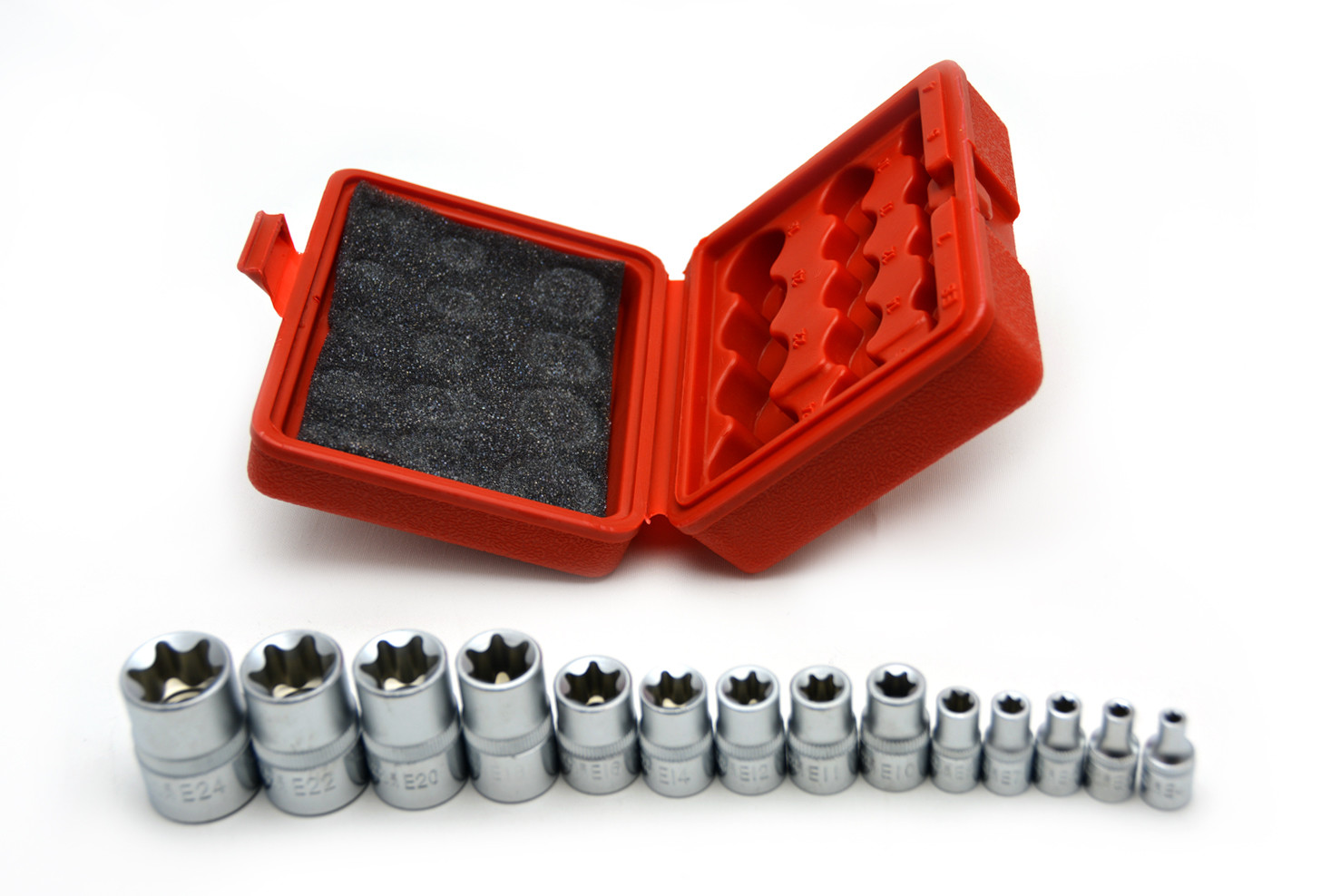Star Socket Set 14pcs 1/4" 3/8" 1/2" Dr. Torx External E-Socket E-Type ...