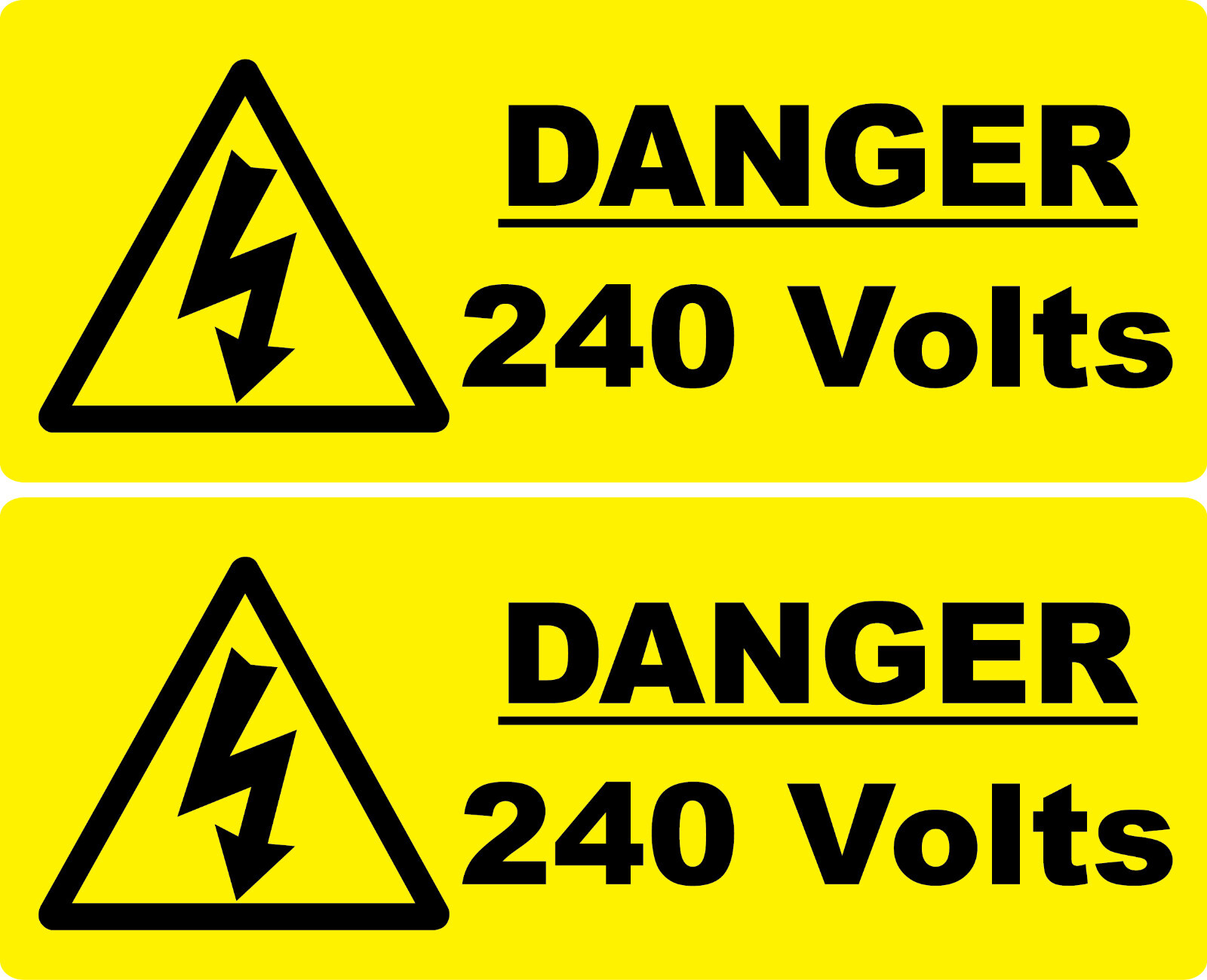 Electrical Warning Labels 230v 240v 400v 415v 440v Electric Shock, High ...