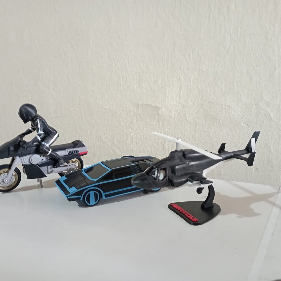 80's vehicles set, Automan 7.5', Street hawk 7' and Airwolf 8' toys ...