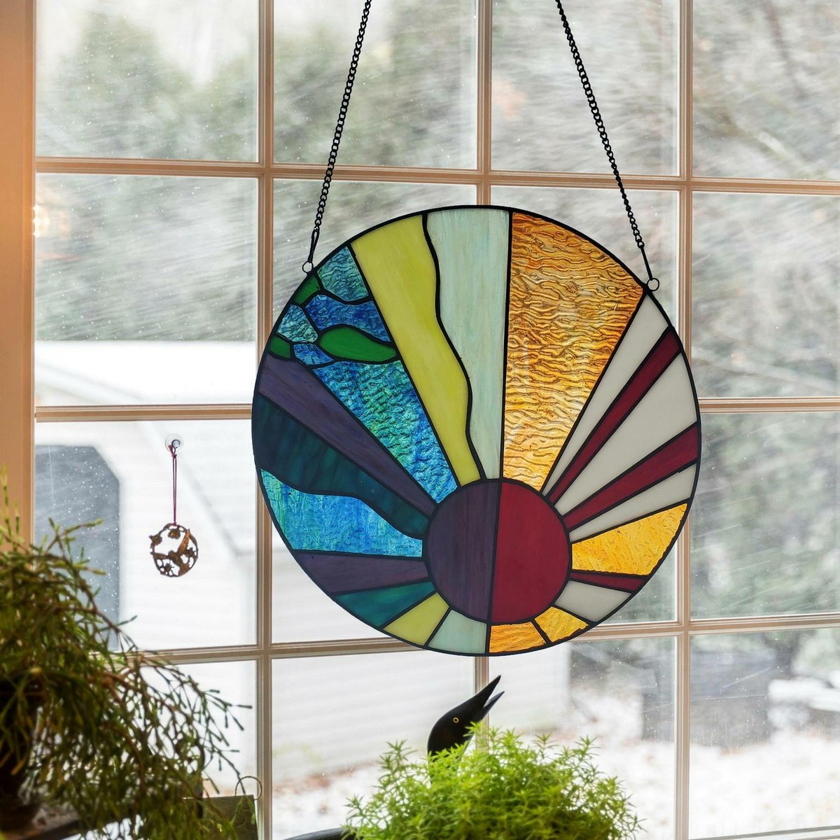 Geometric Stained Glass Window Colorful Geometric Stained Glass Window