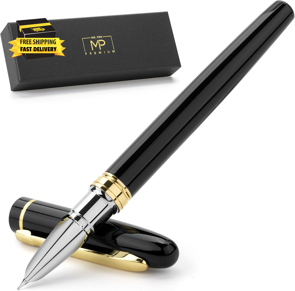 - Luxury Fountain Pen, Fine Nib, Black Fountain Pens for Writing ...