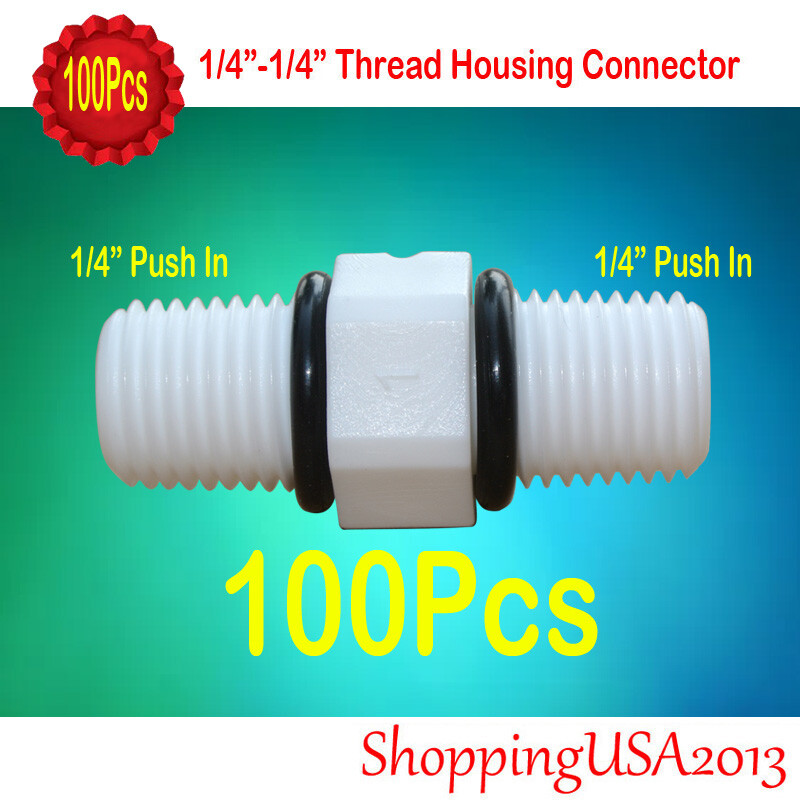 100 Pc Water Filter Connector Fitting Quick Connect Thread Push In 1/4 ...