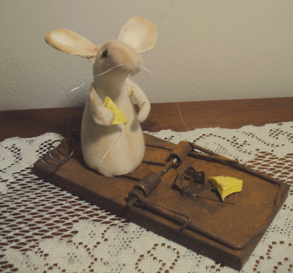 primitive farmhouse folk art country mouse doll mice rat gothic rat ...
