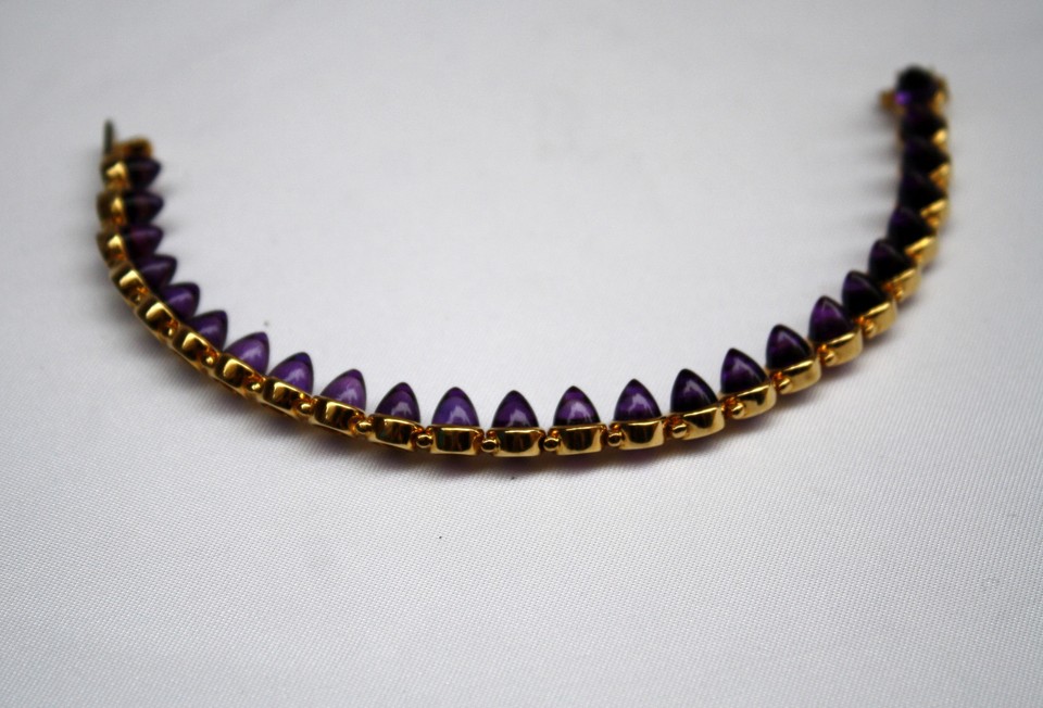 MAGNIFICENT BRAND NEW LAURA MUNDER AMETHYST 18K GOLD BRACELET | eBay