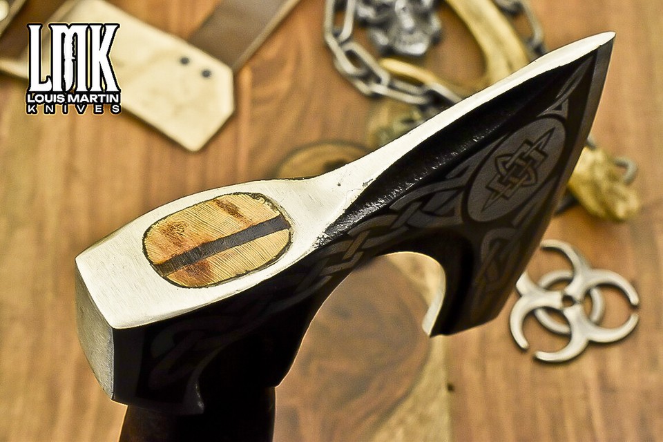 LMK Hand Forged D2 Tool Steel Adze Axe Knife Walnut Wood Simple Axe | eBay