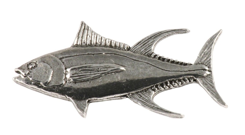 Pewter Yellowfin Tuna Fish Lapel Pin or Refrigerator Magnet Made in the ...