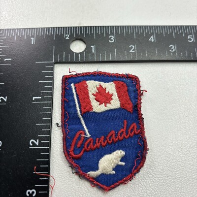 Vintage Canada Flag White Beaver Maple Leaf Flag Patch 361J | eBay