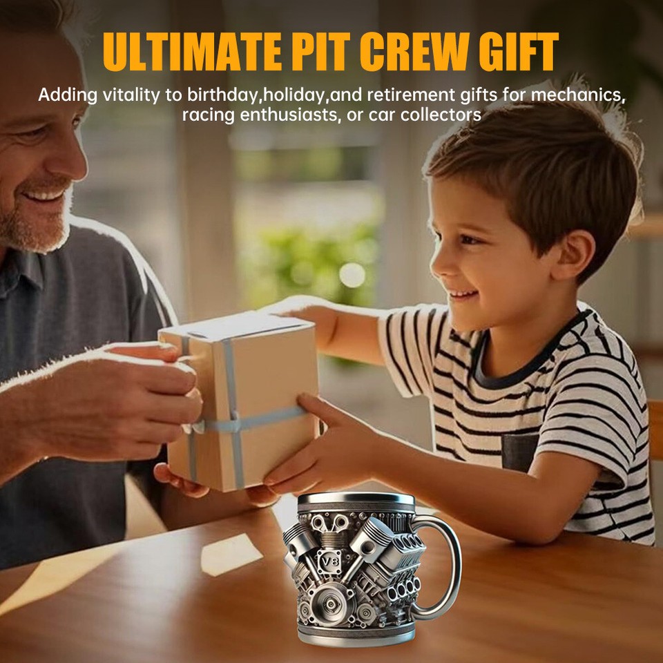 Unique 3D Car Engine Mugs Cup Stainless Steel Coffee Mug V8 Engines ...