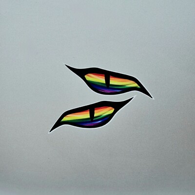 2x LGBT Gay Pride Flag Evil Angry Eyes Vinyl Sticker Decal For Car ...