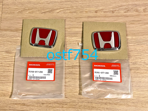 Honda Acura Genuine Integra Type R DC2 Red Emblem Badge Front Rear Pair ...
