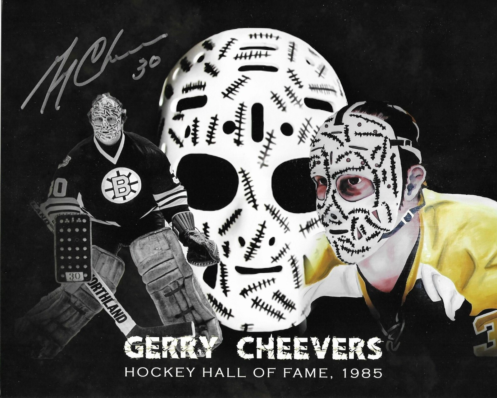 GERRY CHEEVERS Signed Autographed 8x10 Hockey Photo Boston Bruins COA ...