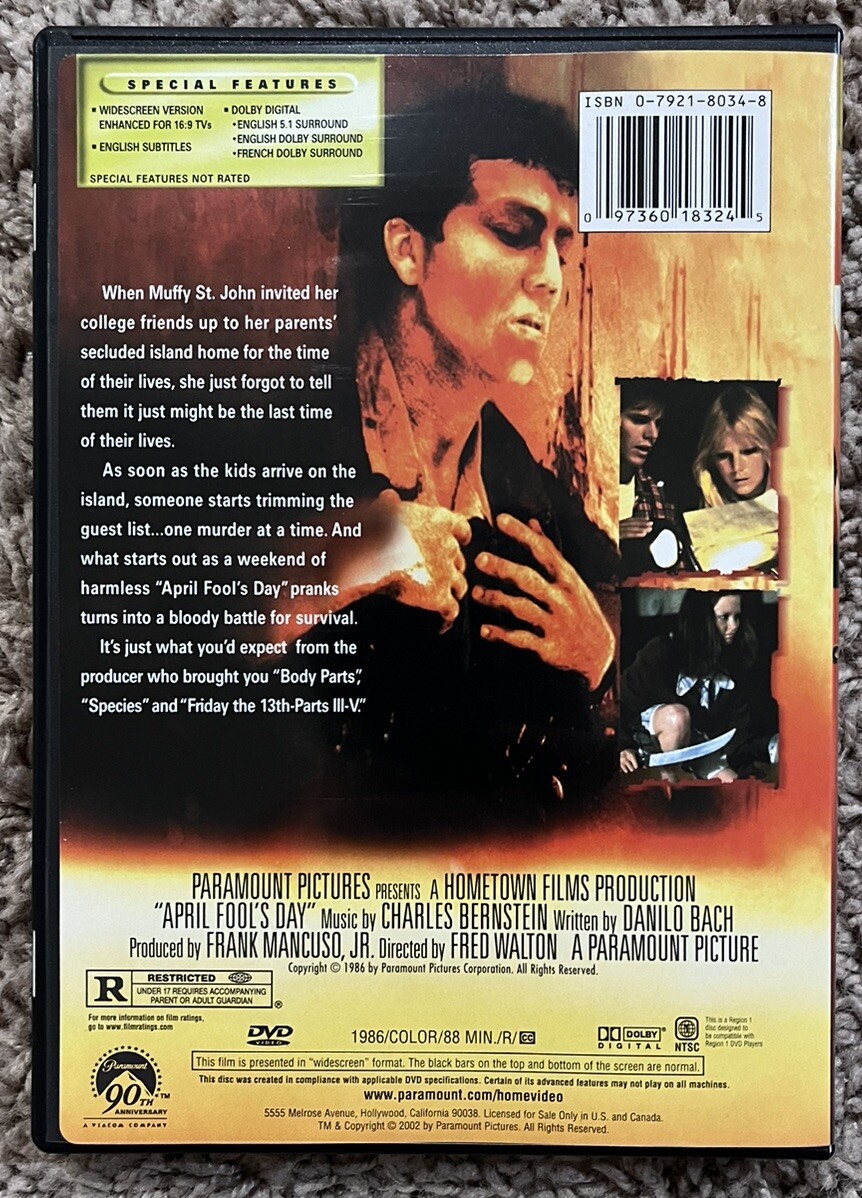 April Fools Day (DVD, 2002) Deborah Foreman - In Excellent Condition ...