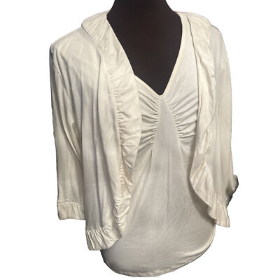 Comfy USA ivory open cardigan, size XL, made in USA, rayon/spandex ...