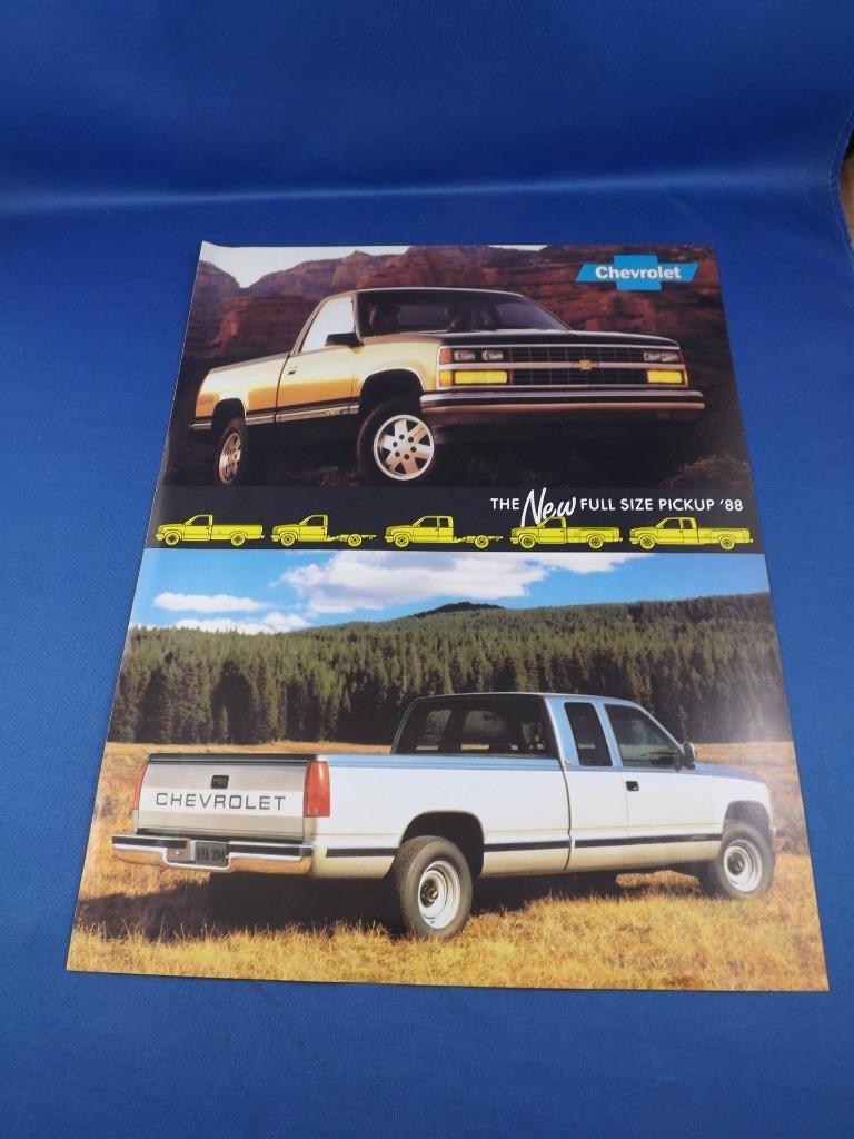 NEW 88 FULL SIZE PICKUP CHEVROLET DEALER FLYER LEAFLET TRUCK ...
