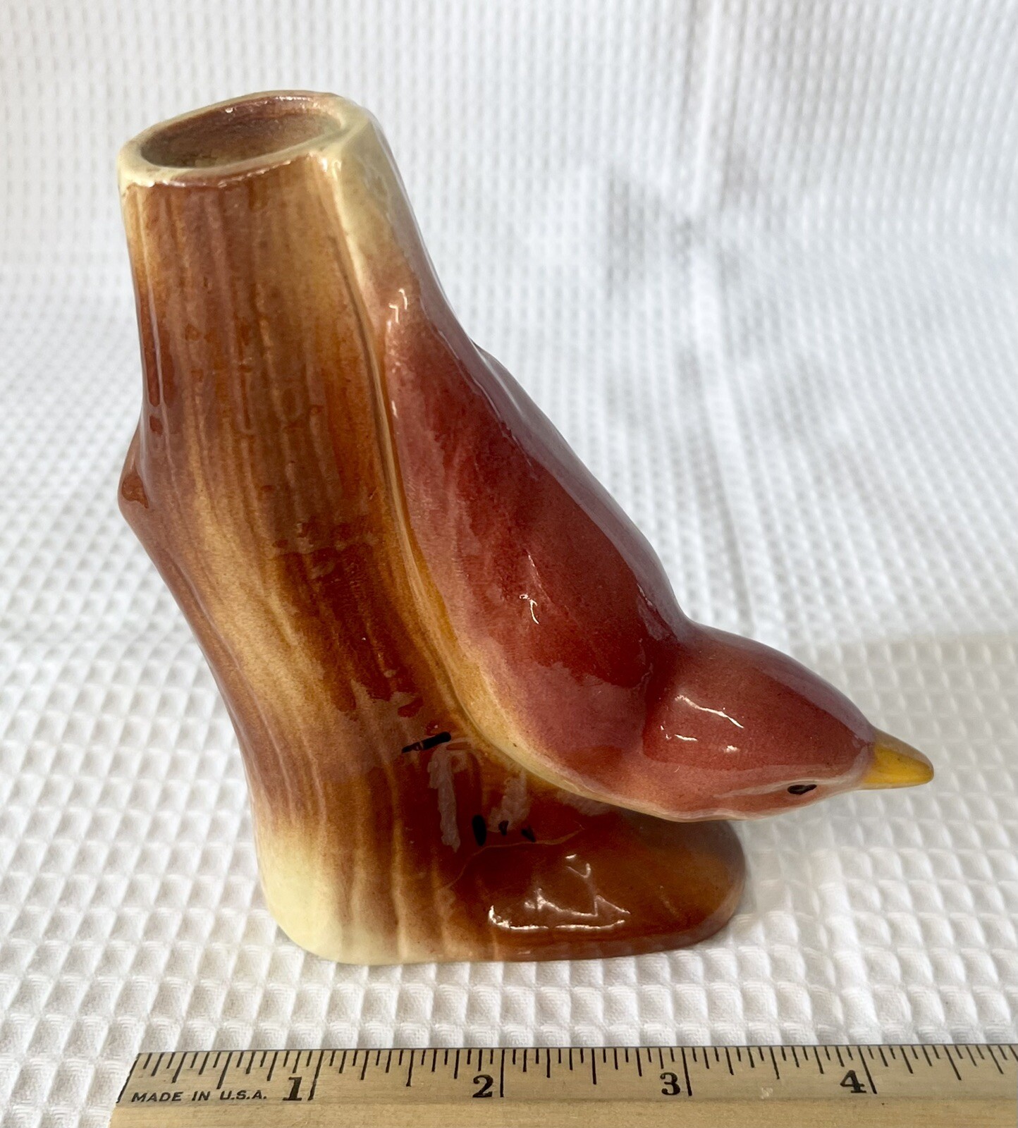 Vintage Royal Copley Ceramic Red Bird Wren Finch Figurine Bud Vase | eBay