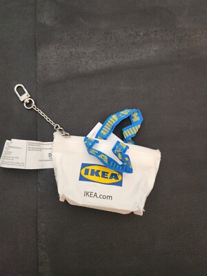 IKEA Knolig Mini Zipper Coin Keychain Bag Tote Key Holder White ASIA ...