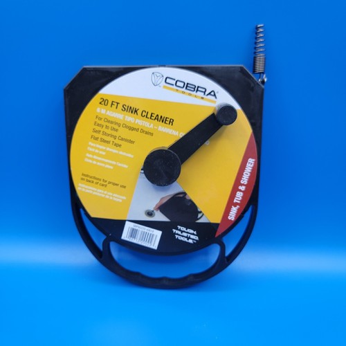 Cobra Tools 20 FT Sink Tub Shower Clogged Drain Cleaner Flat Steel Tape ...