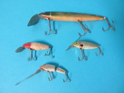 AWESOME LOT OF 4 VINTAGE CISCO KID FISHING LURES HUSKEY 6" INCH & 2 ...