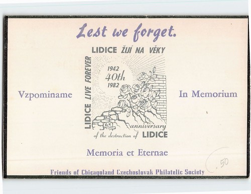 Postcard Commemorative Card for 40th Anniversary of the Destruction of ...