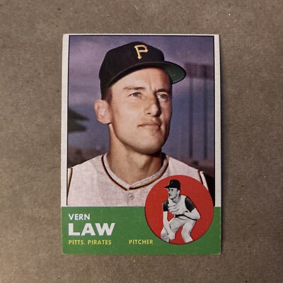 1963 Topps Baseball Vern Law Pittsburgh Pirates Card #184 | eBay