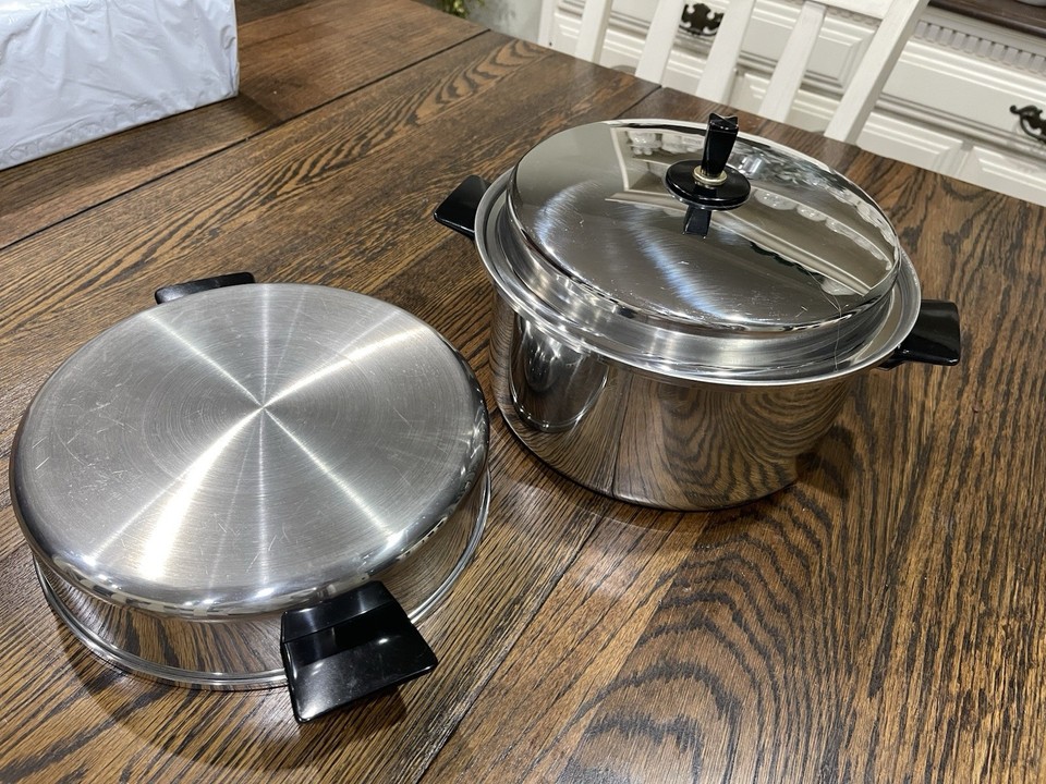 Regal Ware "Gracious Living" Stainless Steel Stock Pot with Egg Poacher ...