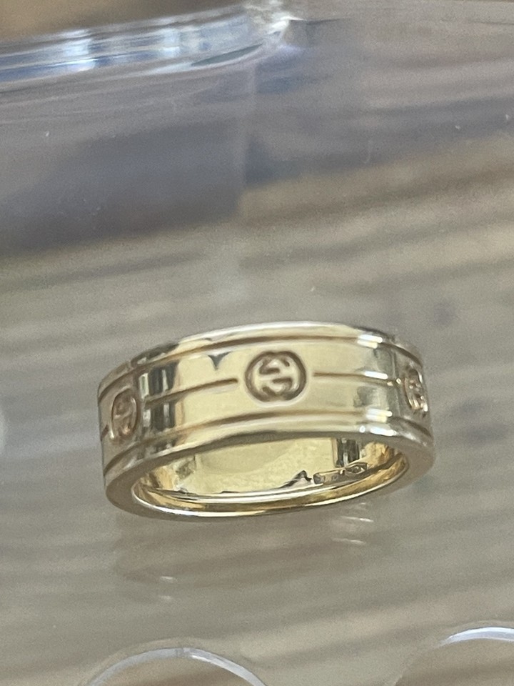 Gucci Logo 18K solid gold ring 8.2 grams gently worn | eBay