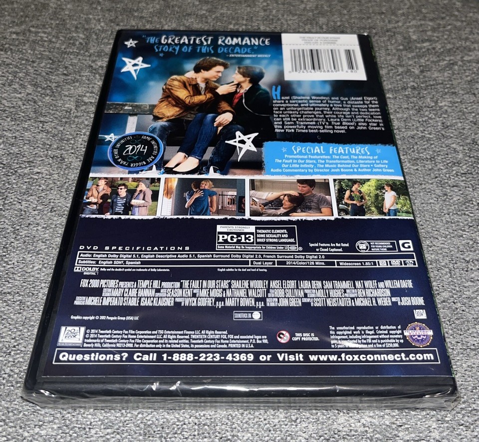 The Fault in Our Stars (DVD, 2014)⭐️Buy 3 Get 1 Free⭐️ 24543968696| eBay