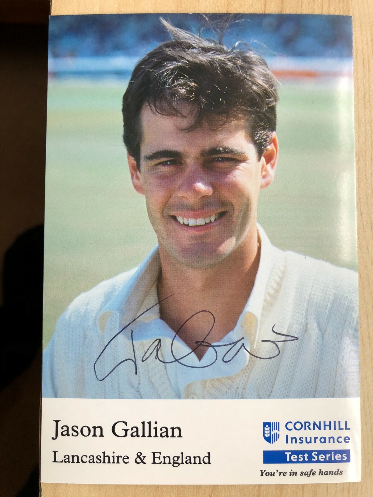 Jason Gallian - Signed Cornhill Insurance Cricket Postcard | eBay UK