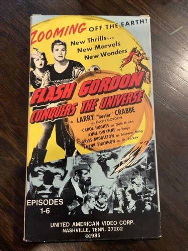 Flash Gordon Conquers the Universe VHS Tape Episodes 1-6 Buster Crabbe ...