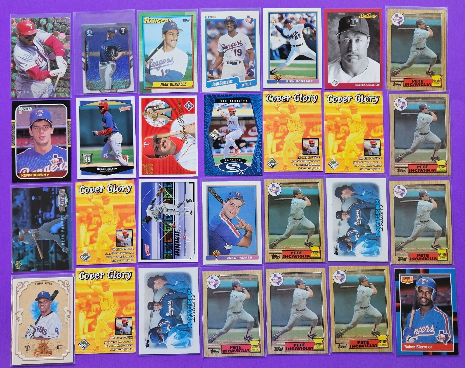 Lot of 28 Texas Rangers Baseball Cards With Stars Inserts Rookie Cards ...