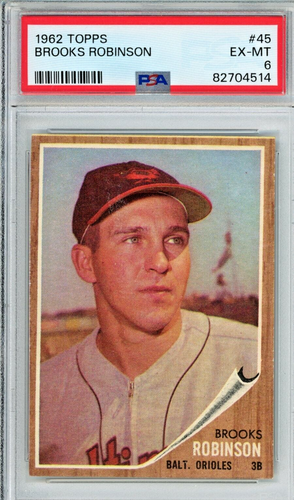 1962 Topps Brooks Robinson baseball card, PSA graded EX-MT 6, #45 in ...