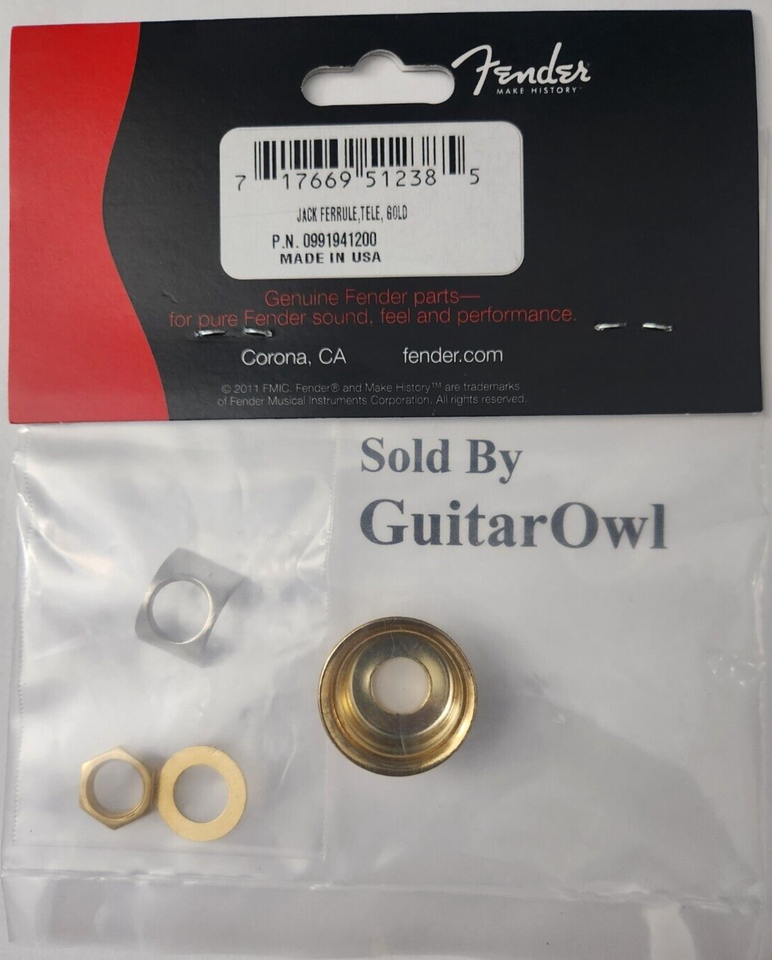 FENDER Guitar Vintage Tele Jack Ferrule Cup Gold Telecaster 0991941200 ...