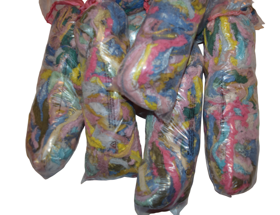 100g grab bag mix Cotton WOOL Frizz Ribbon yarn Frayed | eBay