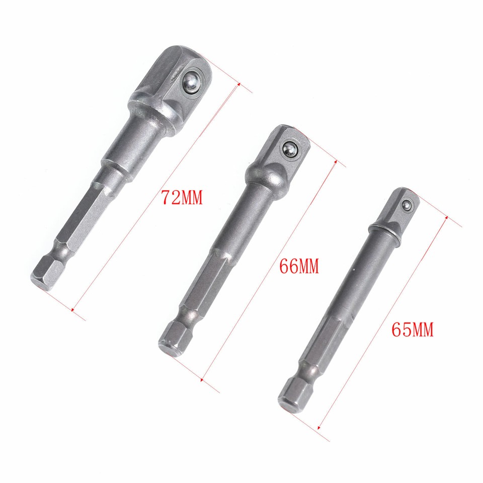 Impact Grade Socket Adapter Set 3 Pieces Extension Sets 1/4", 3/8", and ...