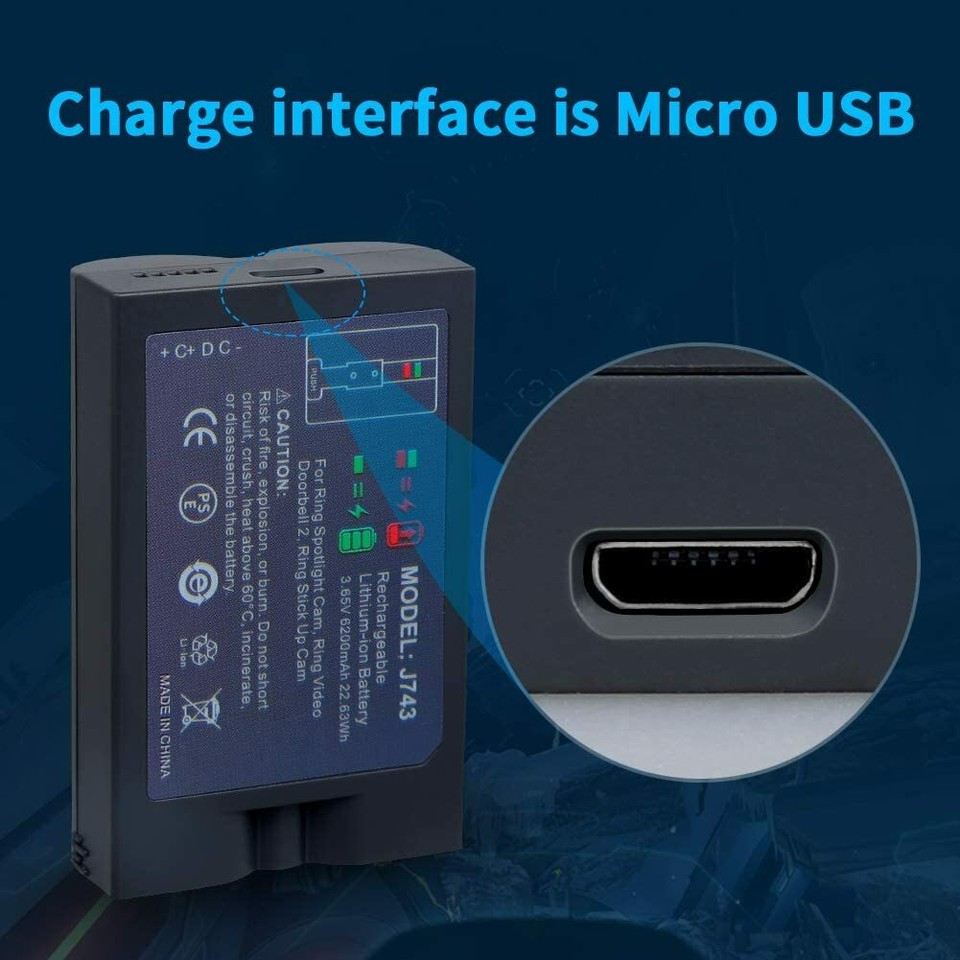 Quick-Release Ring Battery Pack for Ring Video Doorbell 2 3 Plus ...