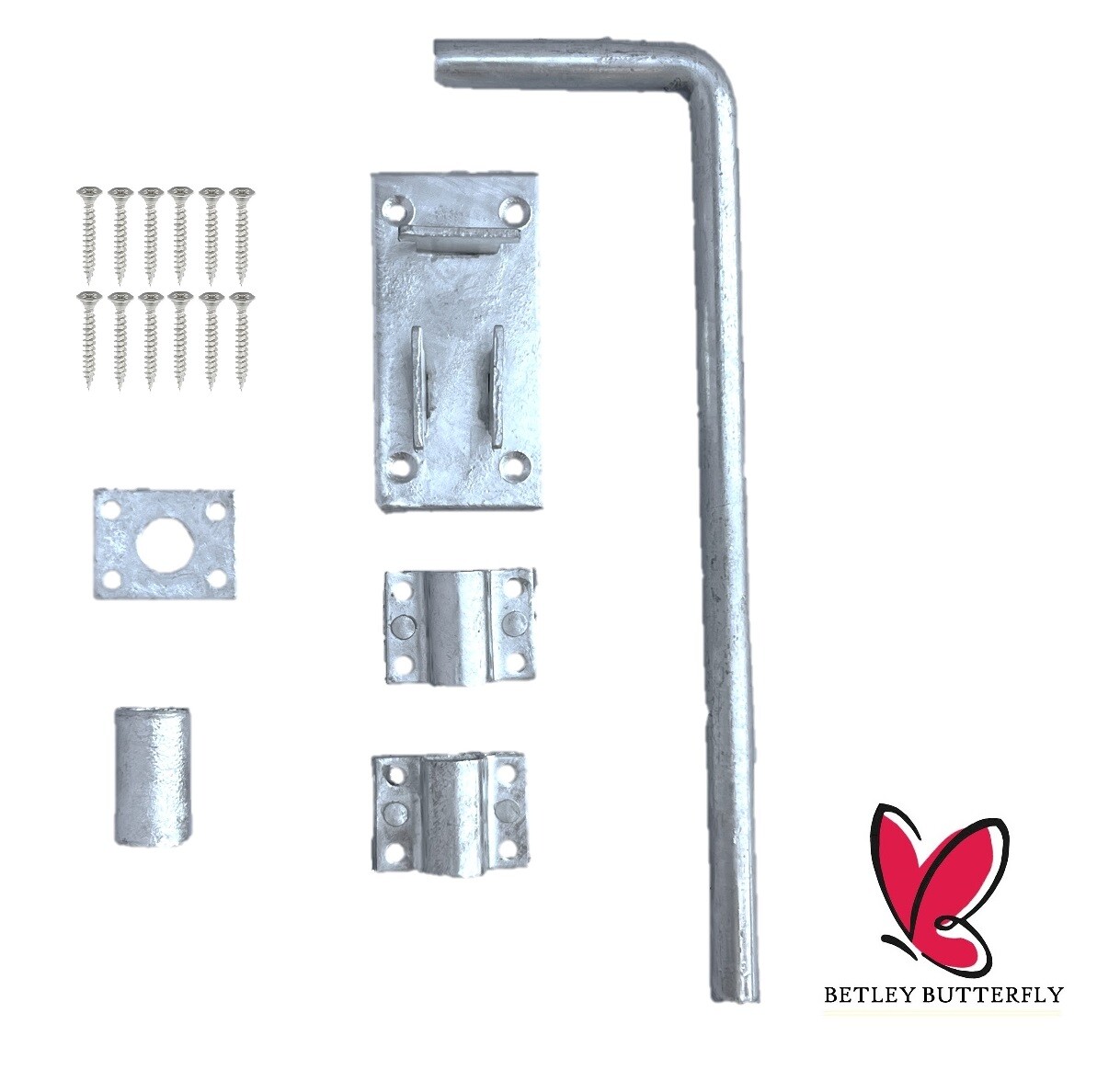 12" 24" Drop Bolt GATE GARAGE STRONG Heavy Duty Shed Stable Black Galv ...