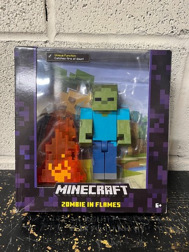 Minecraft Survival Mode Zombie In Flames Boxed Action Figure NEW ...